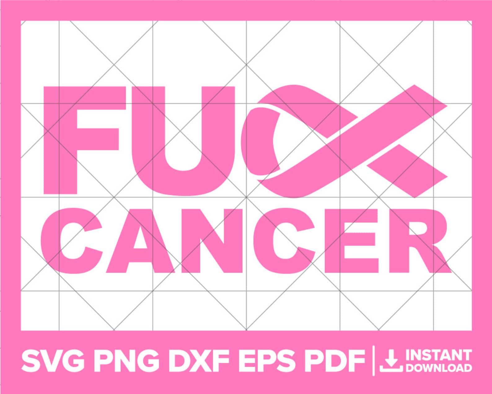 Fuck Cancer SVG, F Cancer PNG, Cancer Awareness DXF, Breast Cancer ...