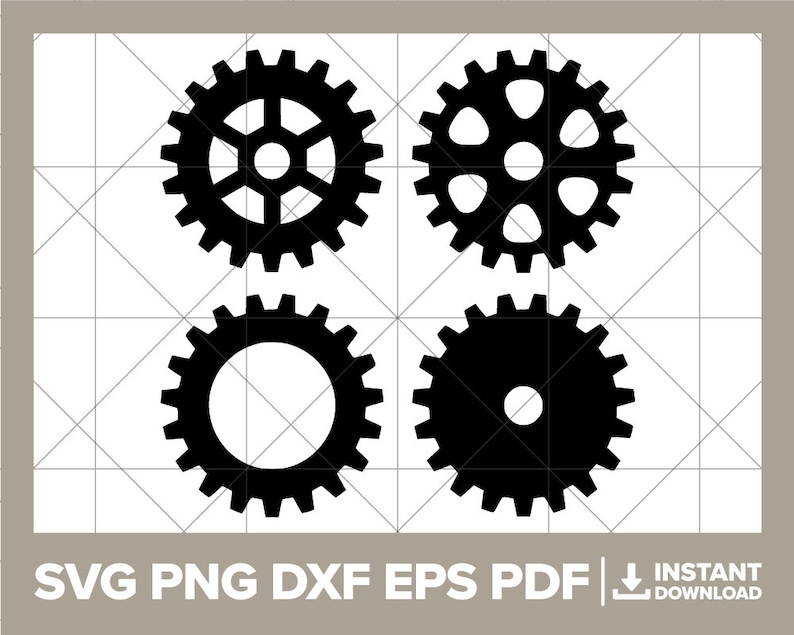 Gears SVG, Steampunk PNG, Gear Cogs DXF, Gear, Mechanic, Cog Wheels ...