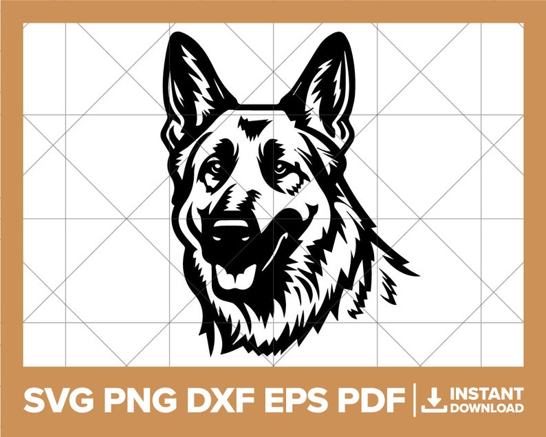 German Shepherd SVG, Police Dog PNG, Happy Dog DXF, German Shepherd ...