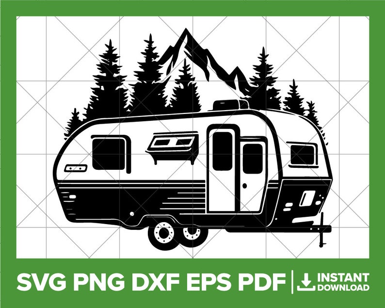 Camper Svg Fifth Wheel Png Camping Rv Dxf Rv Camper 5th Etsy