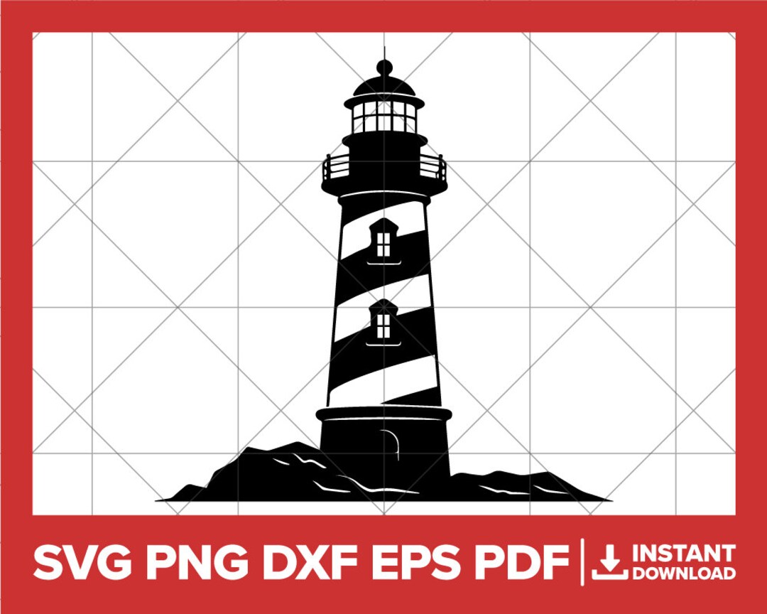 Lighthouse SVG, Lighthouse PNG, Island DXF, Ocean, Sea, Ship ...