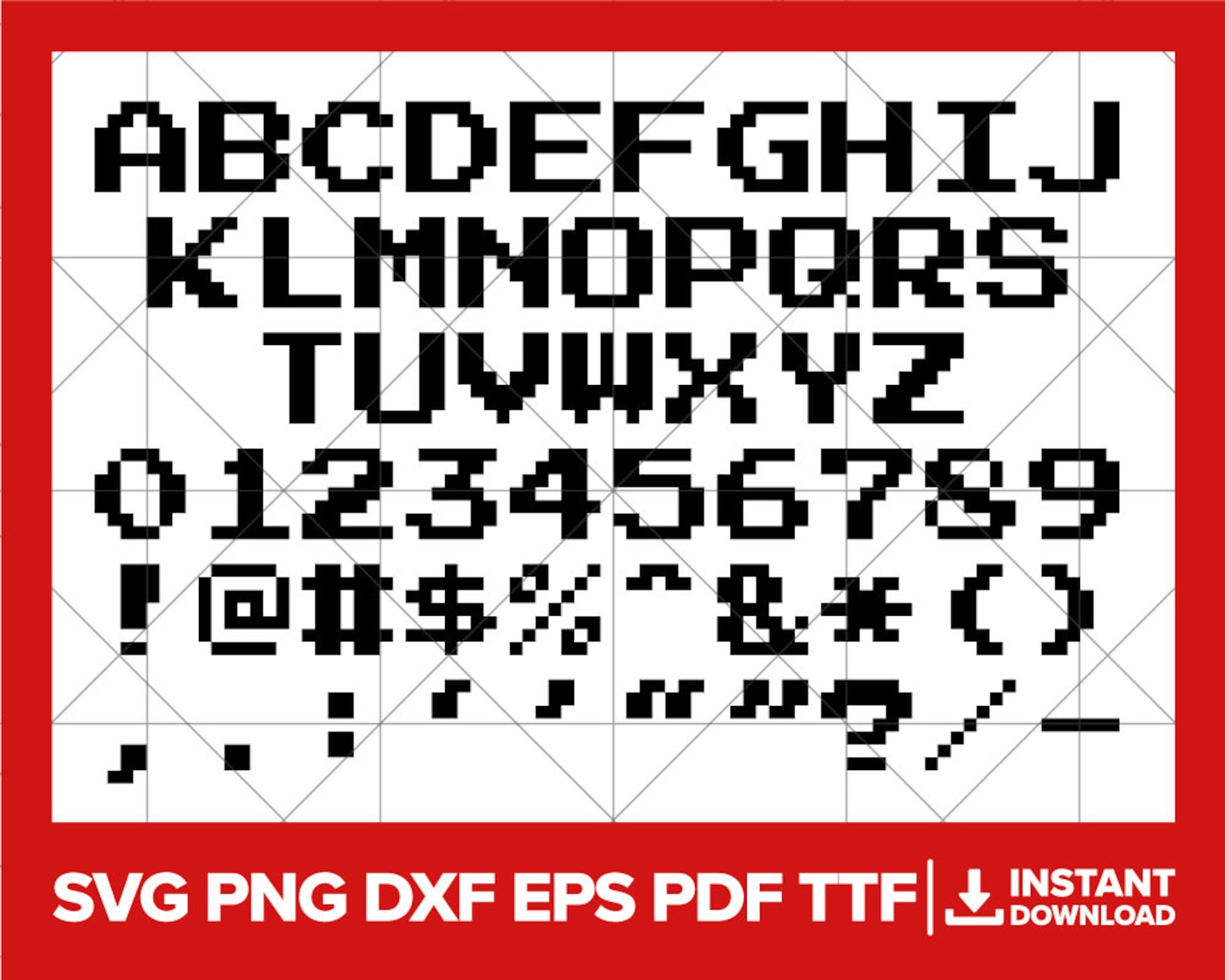 Gamer Font SVG Video Game Font PNG 8-bit Font DXF Pixel - Etsy