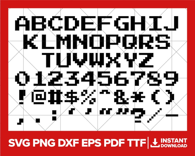 Gamer Font SVG Video Game Font PNG 8-bit Font DXF Pixel - Etsy