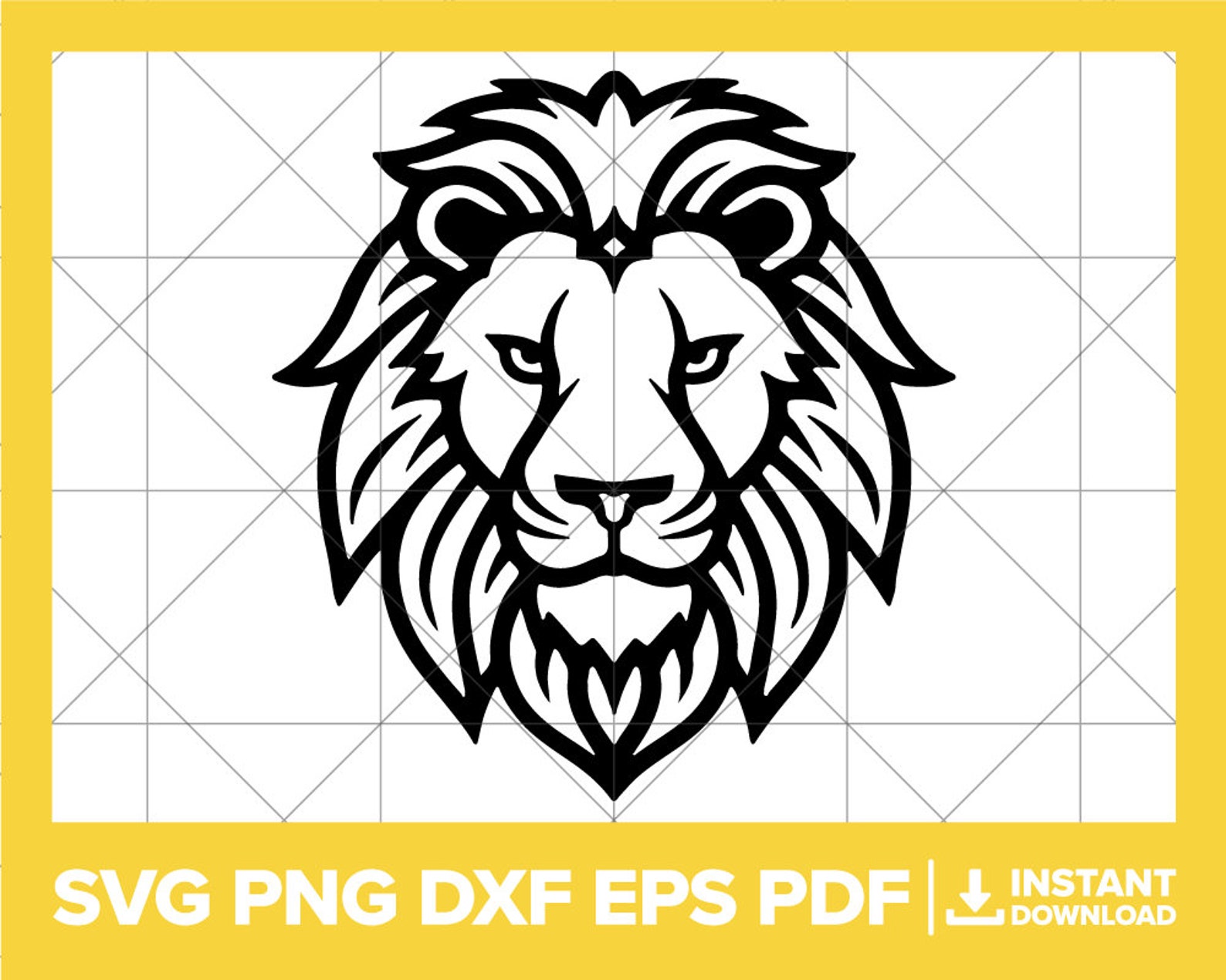 Lion SVG, Lion Head PNG, Lion Face DXF, Lion, Safari Animal, African ...