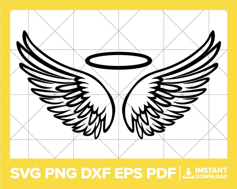 Angel Wings SVG Angel PNG Halo DXF Angel Wings Religious - Etsy