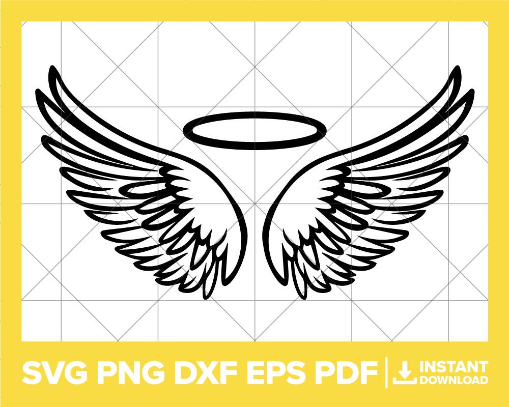 Alas de ángel SVG, Ángel PNG, Halo DXF, Alas de ángel, Religioso, Cielo ...