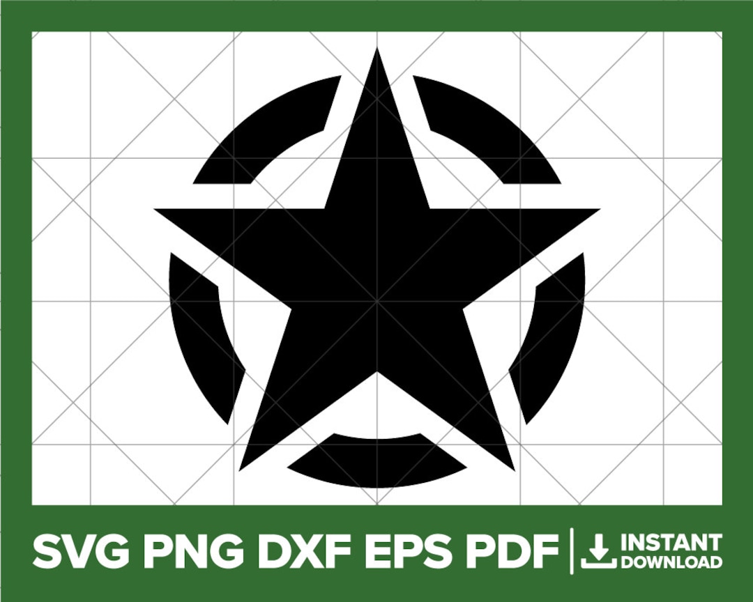 Retro Star SVG, Military Star PNG, Star DXF, Us Army, Navy, Air Force ...