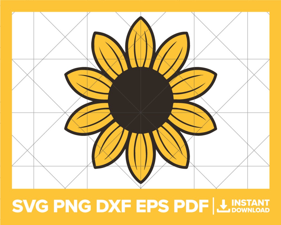Sunflower SVG, Sun PNG, Flower DXF, Sunflower Clipart Cricut Silhouette ...
