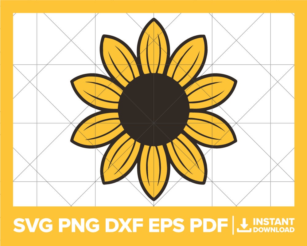 Sunflower SVG Sun PNG Flower DXF Sunflower Clipart Cricut - Etsy