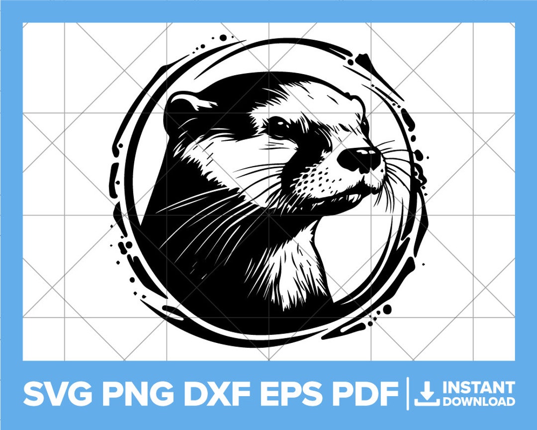 Otter SVG, Sea Otter PNG, Cuter Otter DXF, Otter Head, Otter Face ...