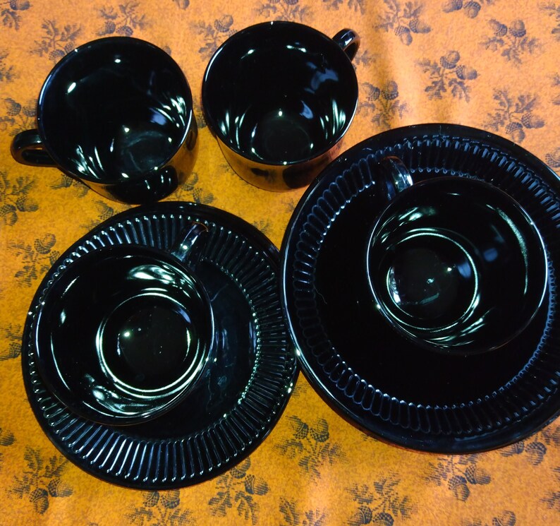 Twelve Piece Martha Stewart Everyday Black Dinnerware Made in - Etsy