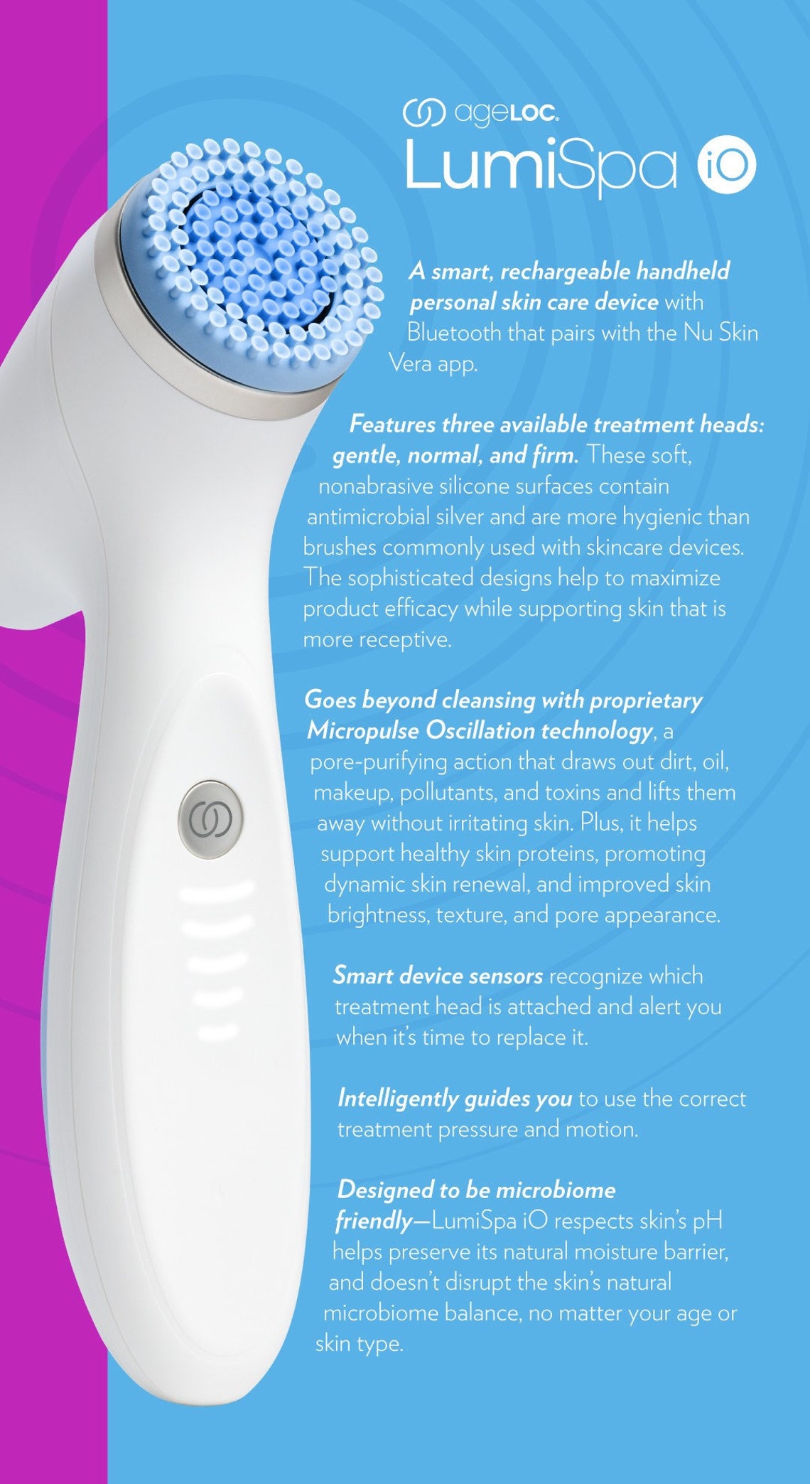 NEW Lumispa Io Rose Gold or Blue Free Ageloc Cleanser for Your Skin ...