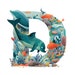 D Letter Dolphin Poster Colorfull Vibrant Illustration - Etsy