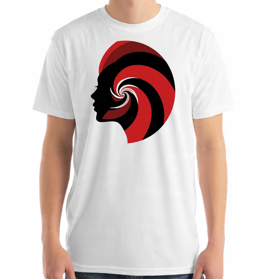 A Silhouette of a Pretty Human Face in the Center | Tshirt Design| (PNG ...