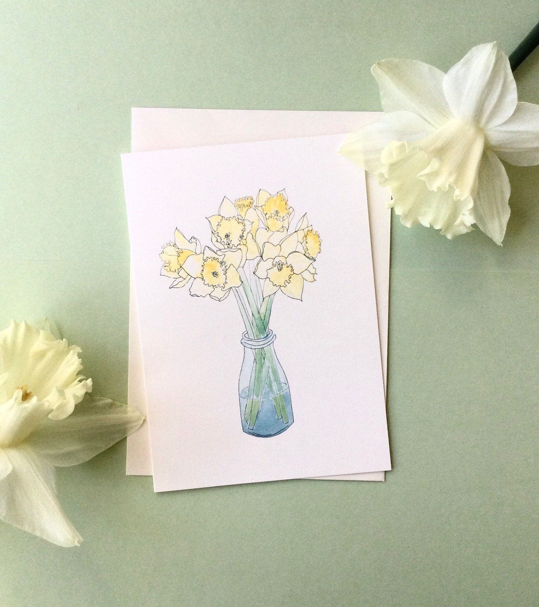 Daffodil Greeting Card Mothers Day Card St Davids Day Card March ...
