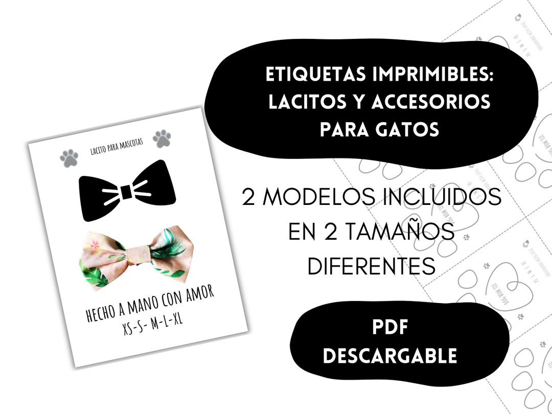 Pet Bow Tie Printable Labels Display for Craft Sellers to Include in ...