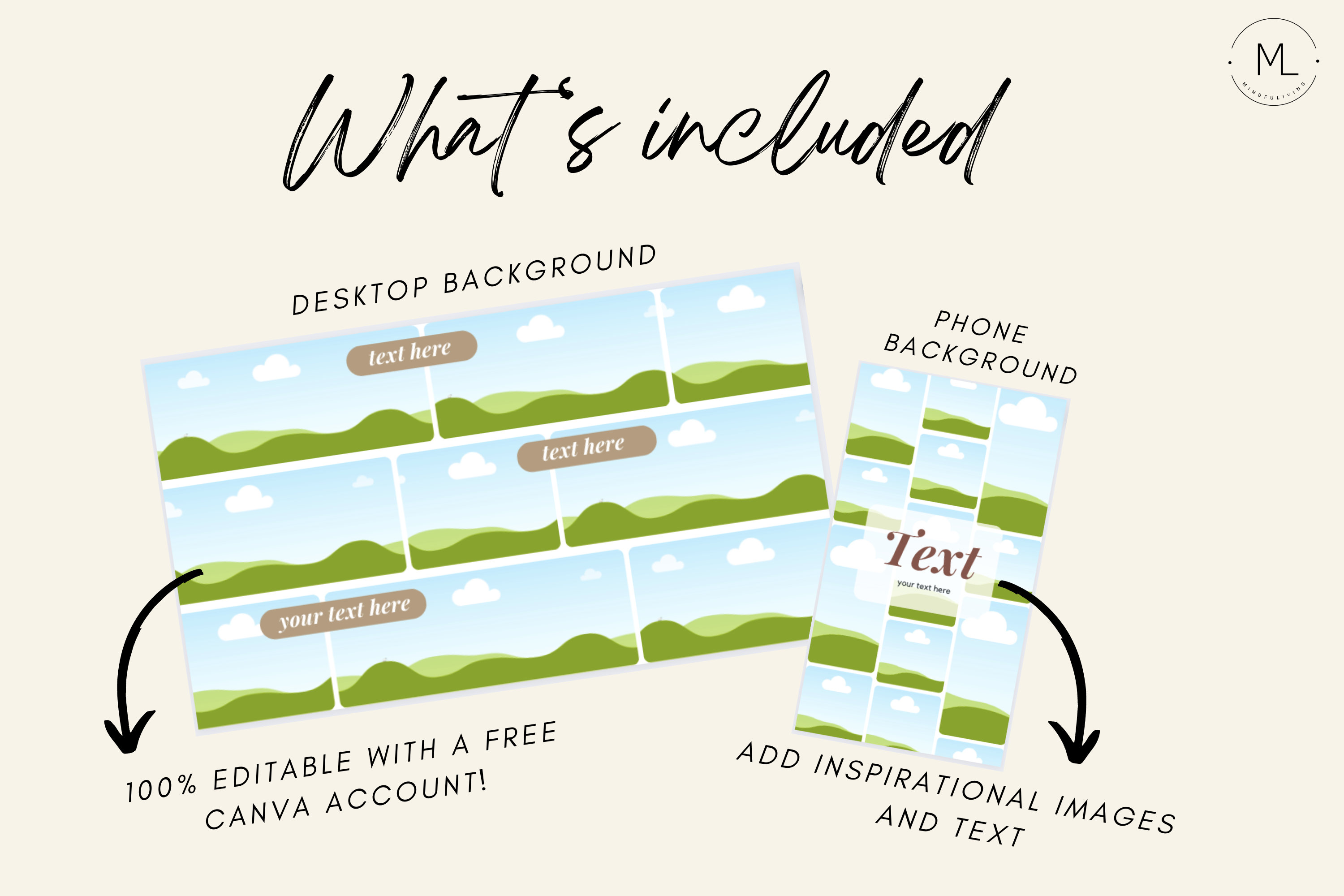 Digital Vision Board Template Canva Editable, Vision Board Printable ...