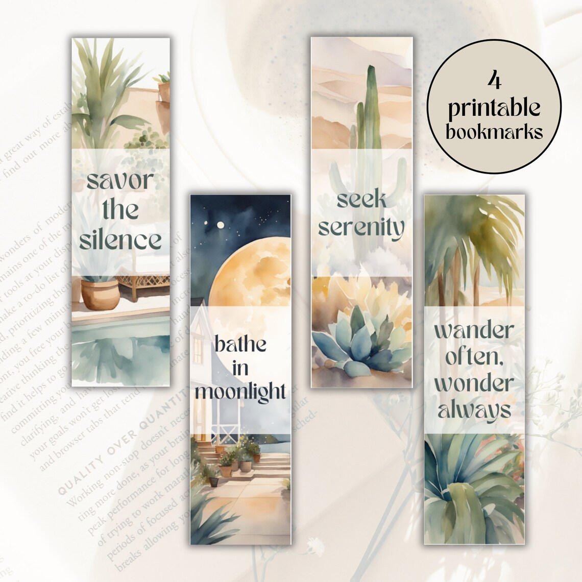 Printable Bookmarks Mindful Bookmark Quotes Aesthetic Printable ...