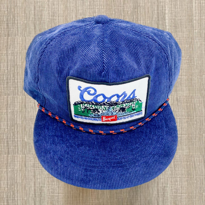 Coors Landscape Patch on Navy Blue Corduroy Rope Hat With Snapback - Etsy