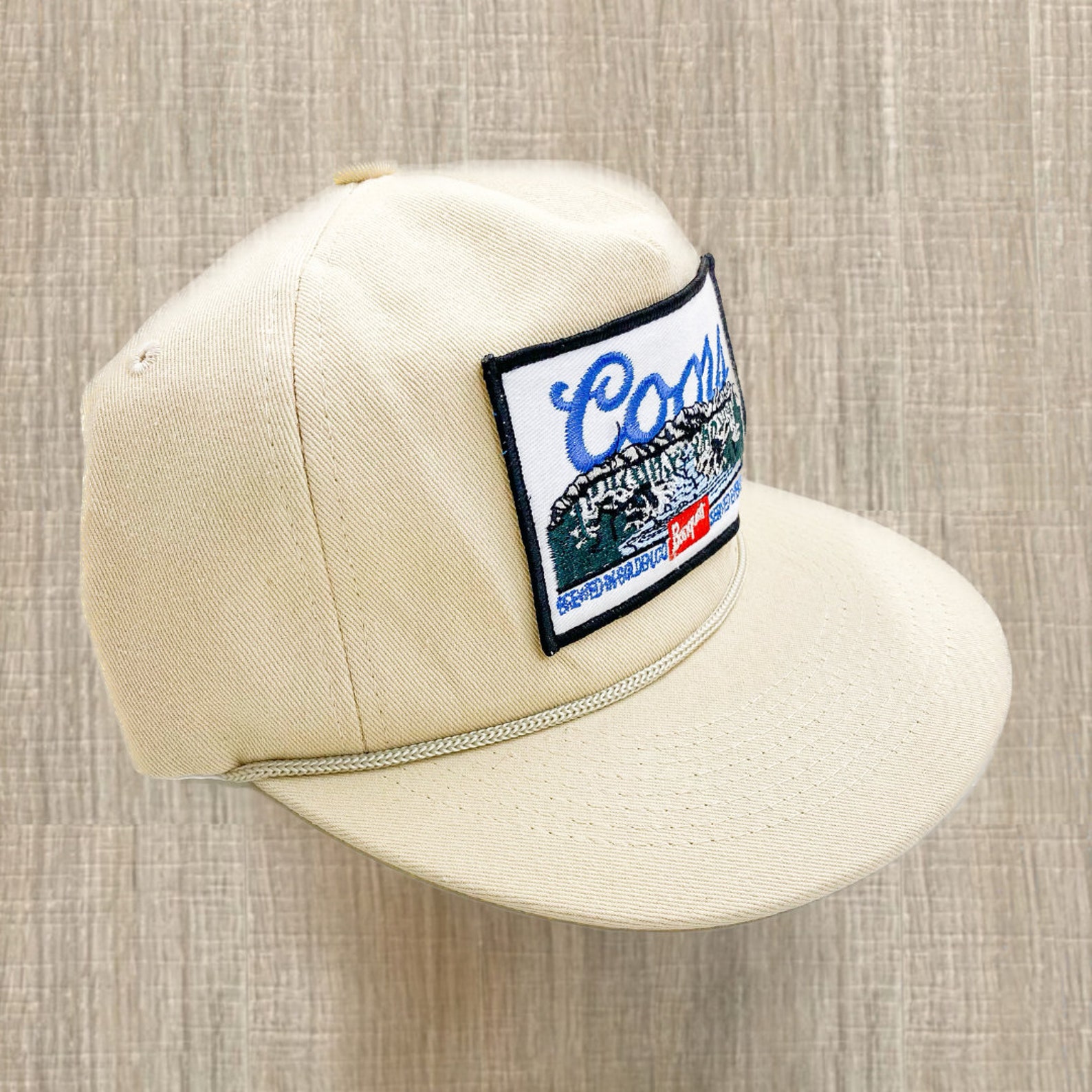 Original Landscape River-flow Patch on Beige Rope Hat With - Etsy