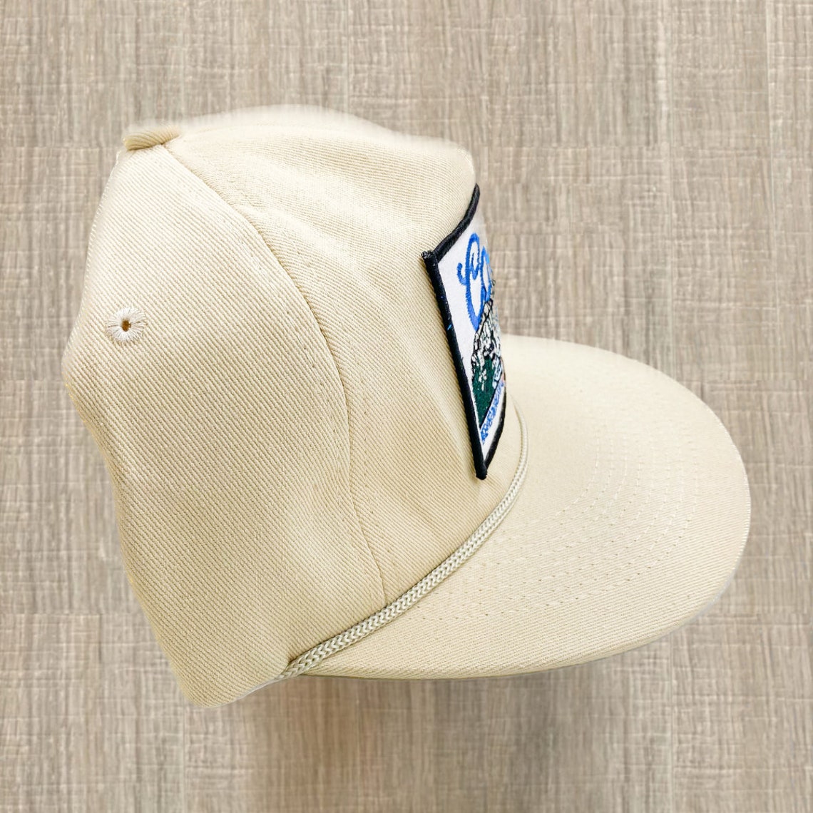 Original Landscape River-flow Patch on Beige Rope Hat With - Etsy