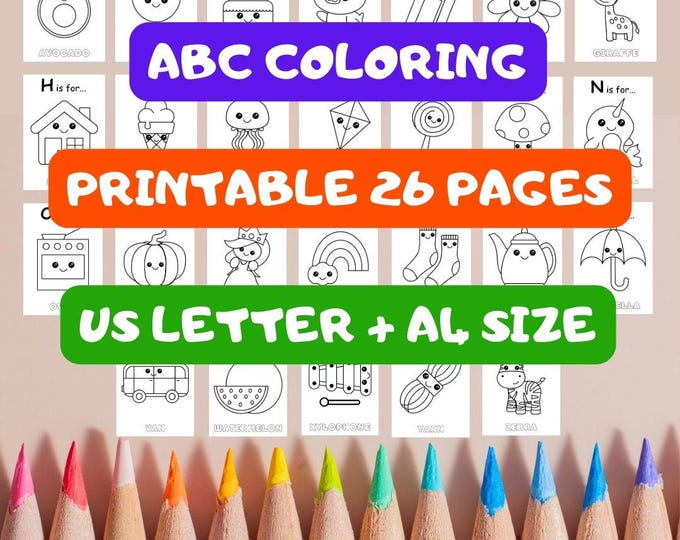 Printable Alphabet Coloring Pages for Kids, ABC Learning Activity ...