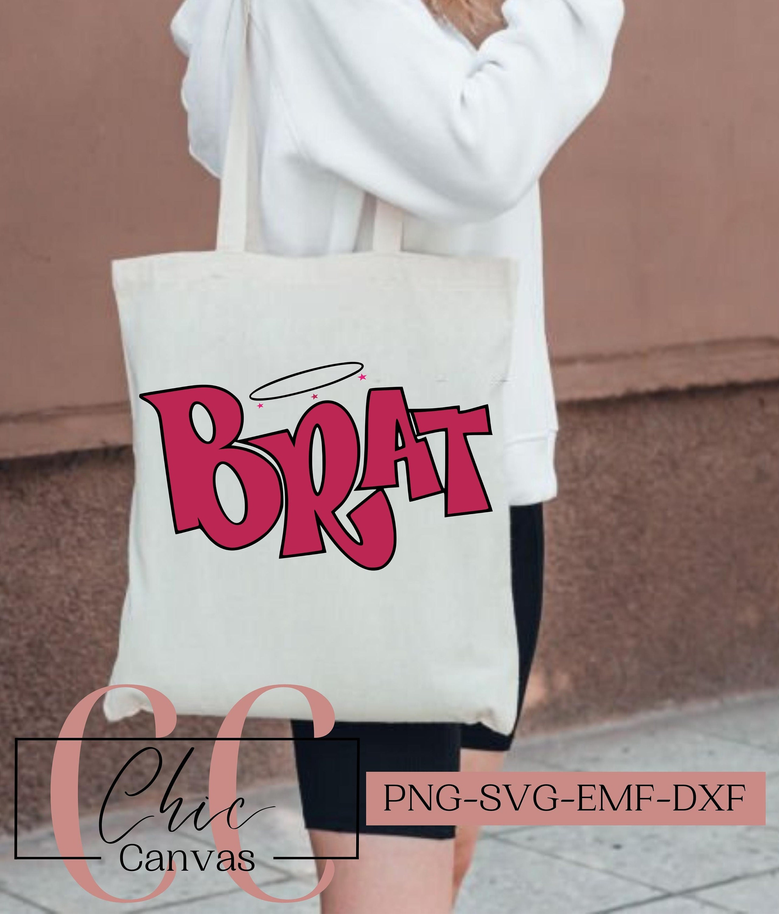 Girly Pink Brat with Outline SVG baby brat svg pink brat - Etsy France