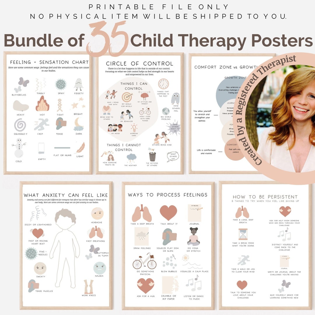 35 Printable Calming Corner Prints, Child Therapy Office Decor, Play ...