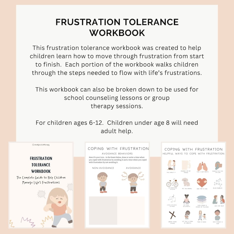Frustration Tolerance Workbook for Kids, Emotional Regulation ...