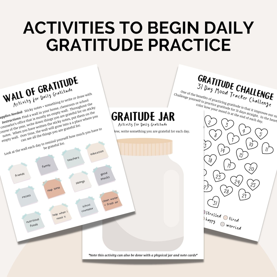Gratitude Therapy Worksheets for Kids, Emotional Regulation Skills for ...