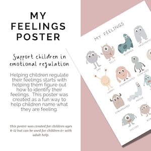 Emotions Poster for Kids, Feelings Chart for Identifying Emotions ...
