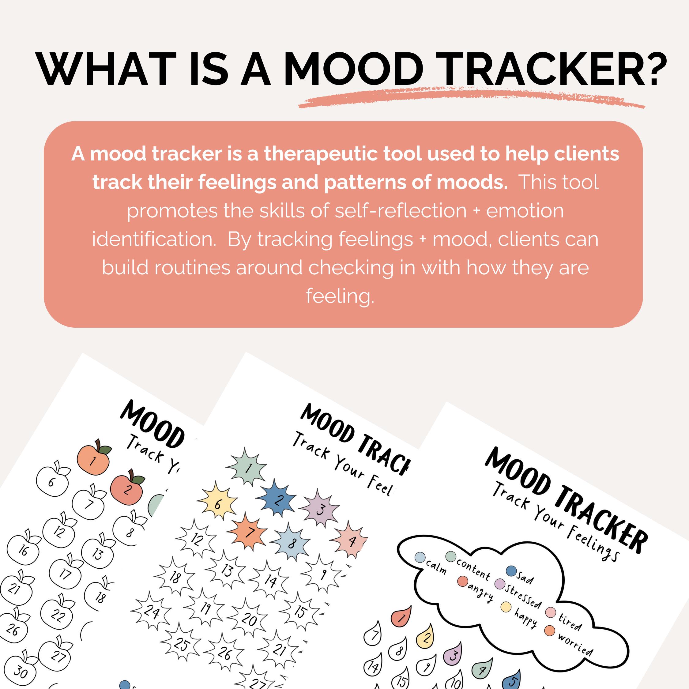 Mood Tracker Printable Bundle, Therapy Activities for Kids, Printables ...
