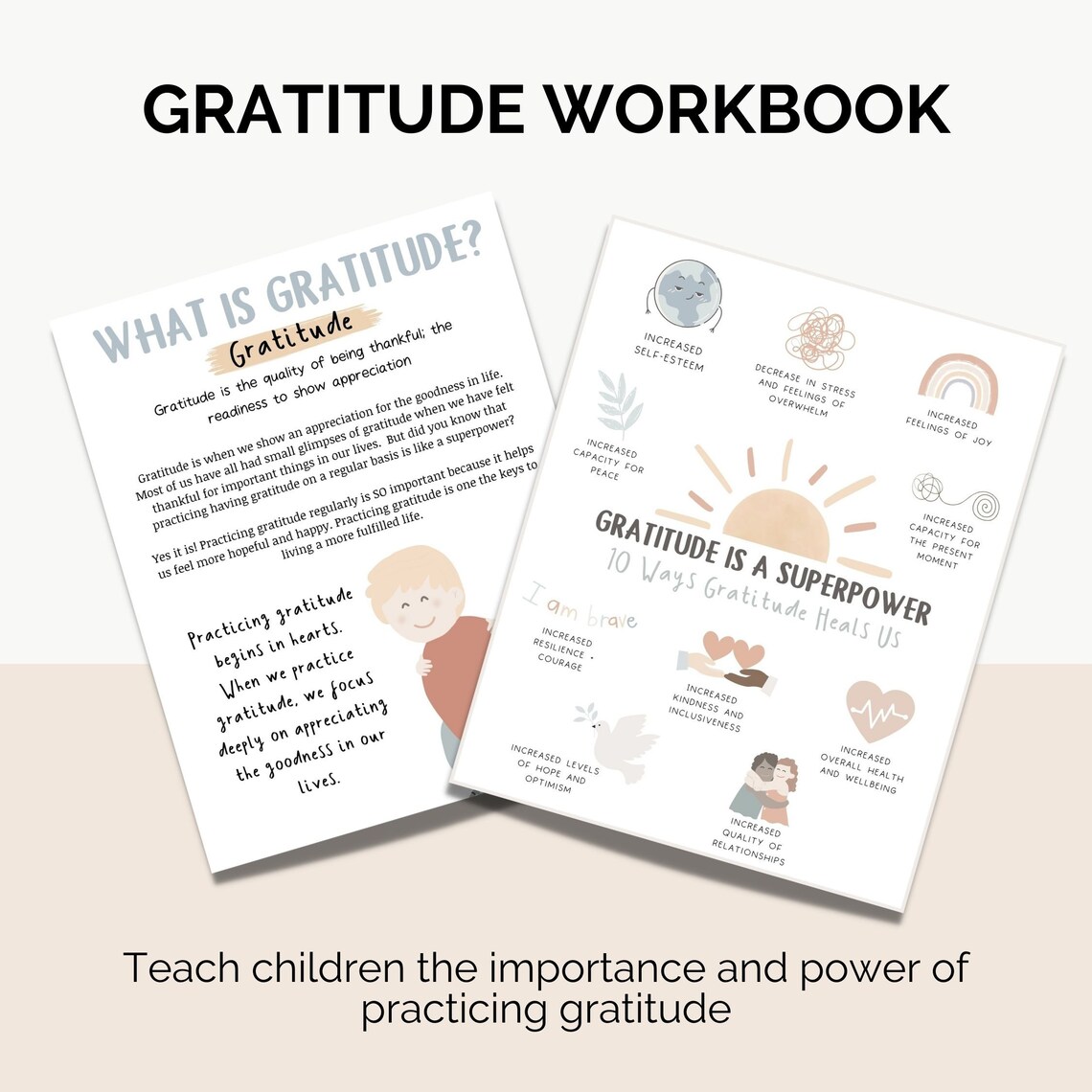 Gratitude Therapy Worksheets for Kids, Emotional Regulation Skills for ...