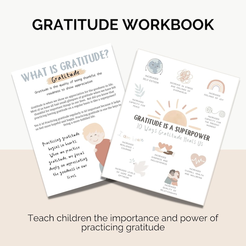Gratitude Therapy Worksheets for Kids, Emotional Regulation Skills for ...