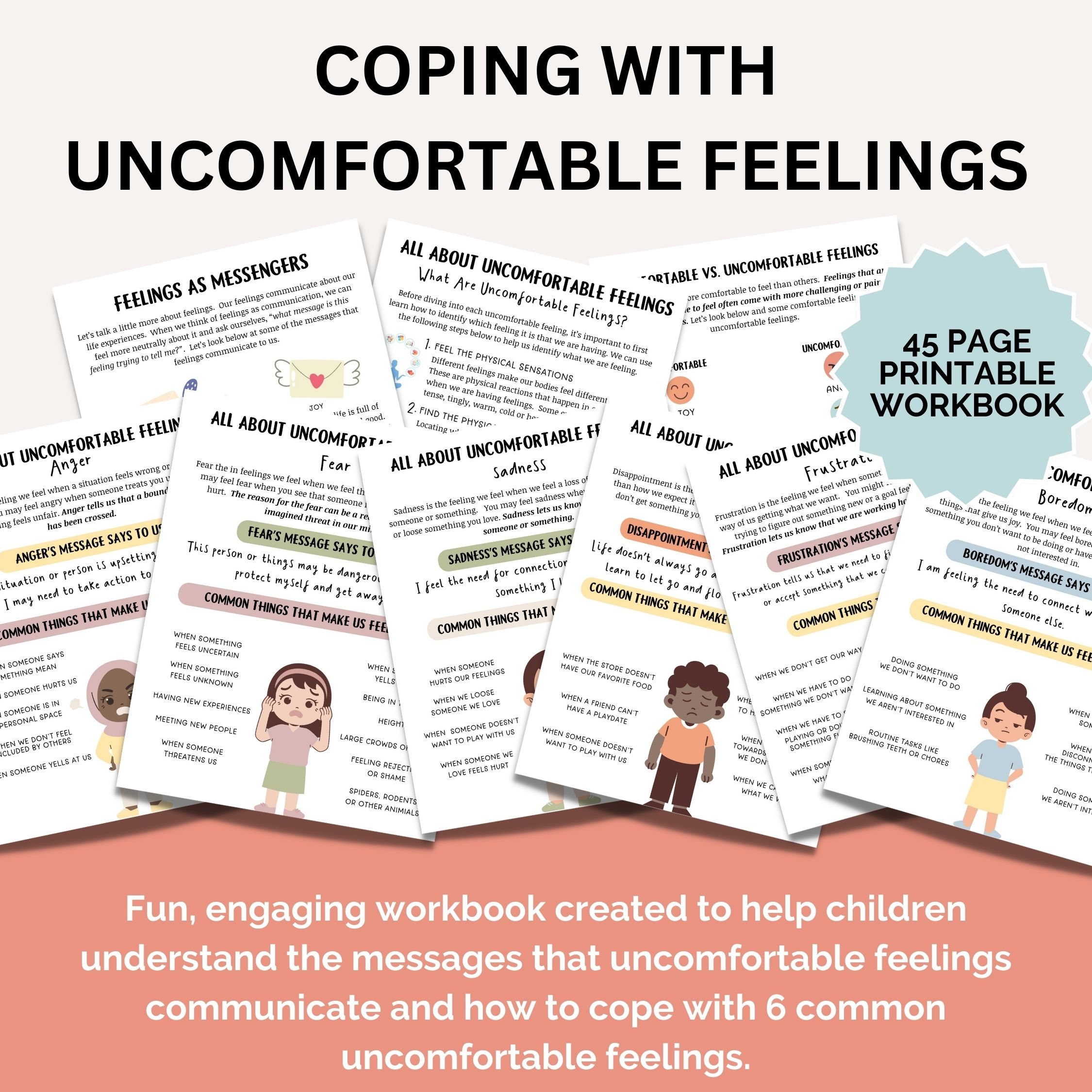 Kids Therapy Workbook Bundle, Emotional Regulation for Kids, Play ...