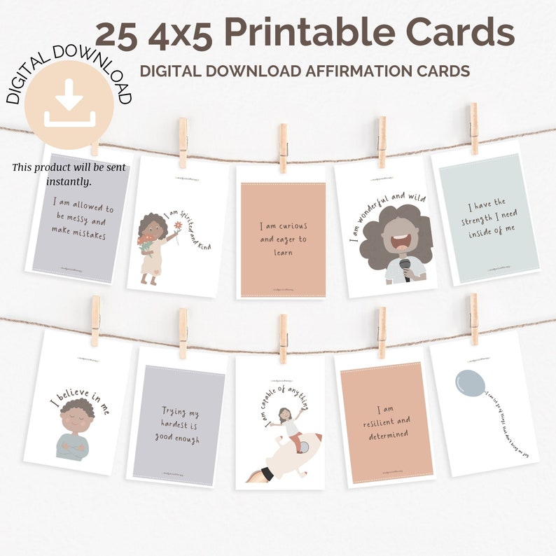 Affirmation Cards Printable for Kids, Classroom Decor Bundle ...