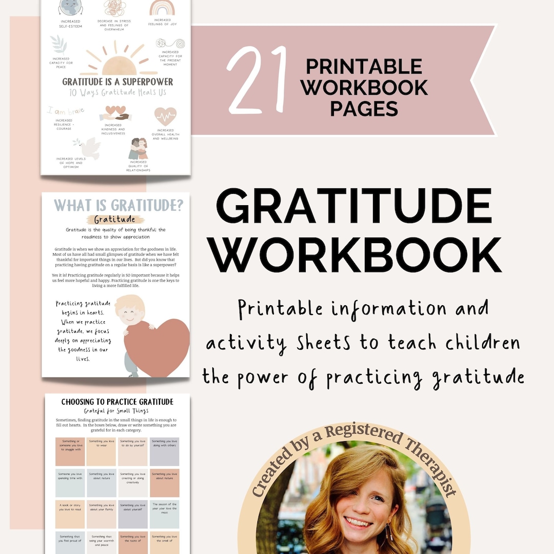 Gratitude Therapy Worksheets for Kids, Emotional Regulation Skills for ...