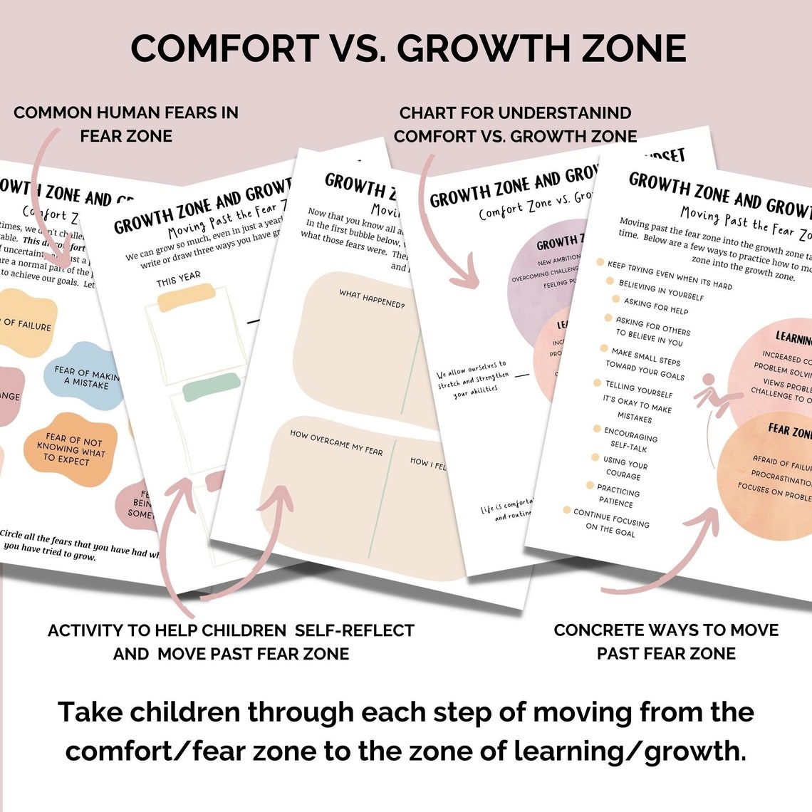 Growth Mindset Therapy Worksheets for Kids, Mindset Workbook for ...