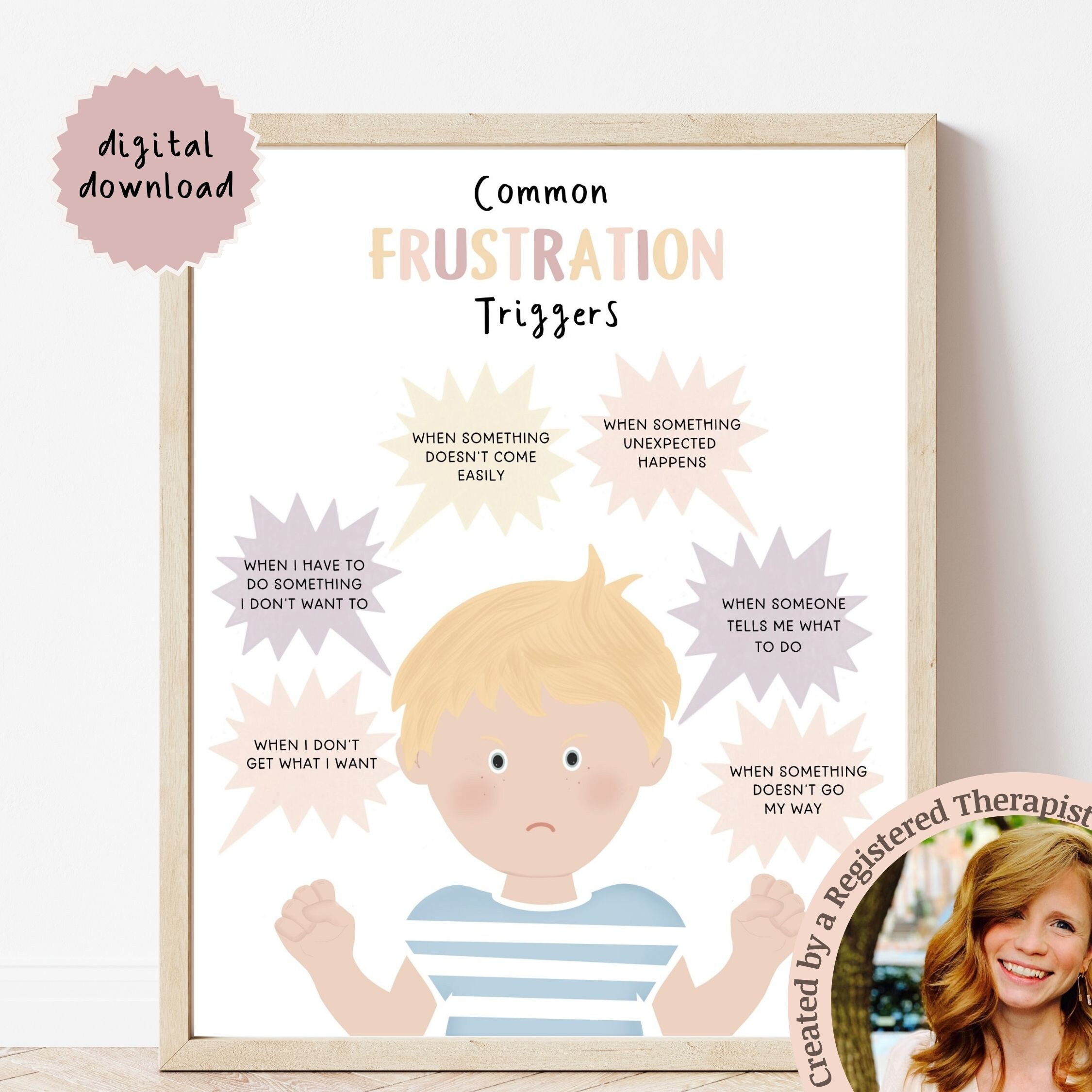 Frustration Tolerance Poster for Kids, Emotional Regulation for ...