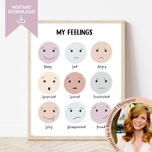 Toddler and Preschool Feelings Chart, Emotion Poster for Young Children ...
