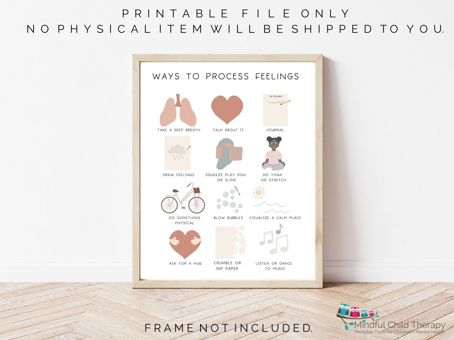 Coping Skills Posters for Kids, Therapy Office Decor, Emotions Chart ...