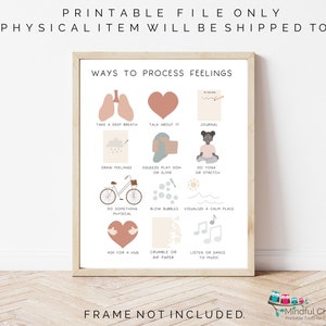 Coping Skills Posters for Kids, Therapy Office Decor, Emotions Chart ...