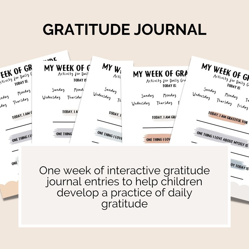 Gratitude Therapy Worksheets for Kids, Emotional Regulation Skills for ...