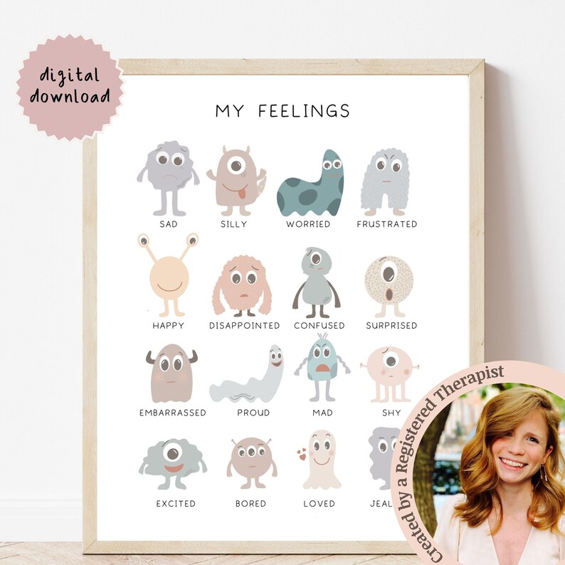 Emotions Poster for Kids, Feelings Chart for Identifying Emotions ...