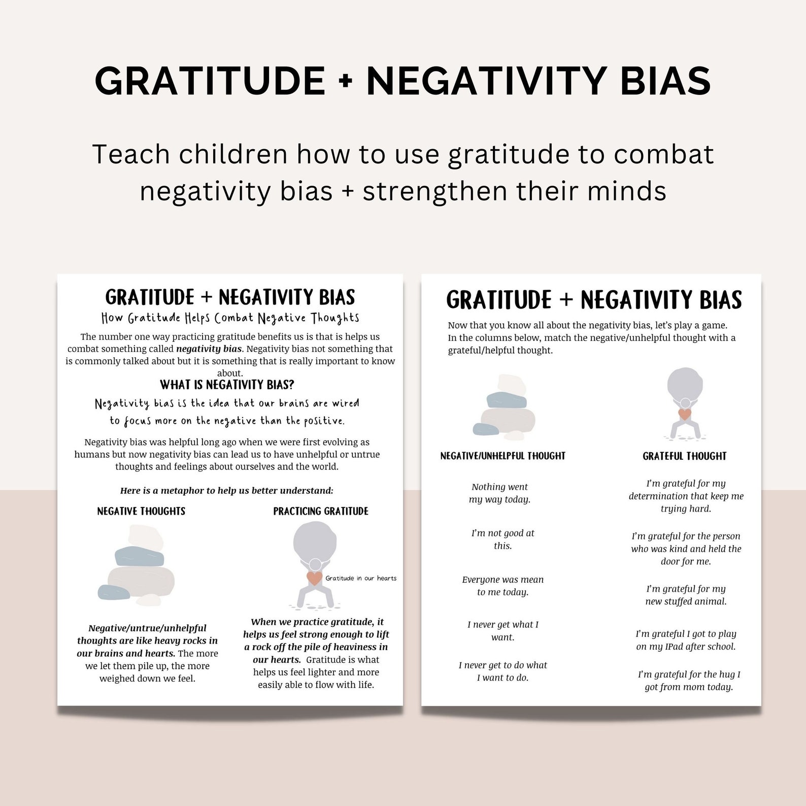 Gratitude Therapy Worksheets for Kids, Emotional Regulation Skills for ...