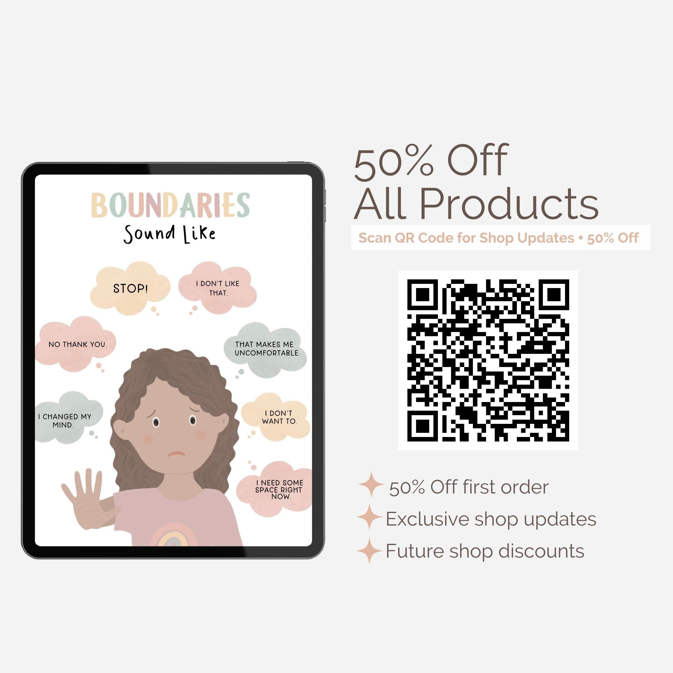 Boundaries Setting Poster for Kids, Boundaries Sound Like Print for ...