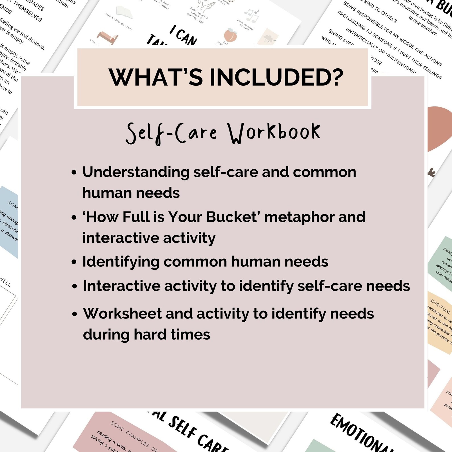 Self-care Printable Workbook for Kids, Social Emotional Learning for ...