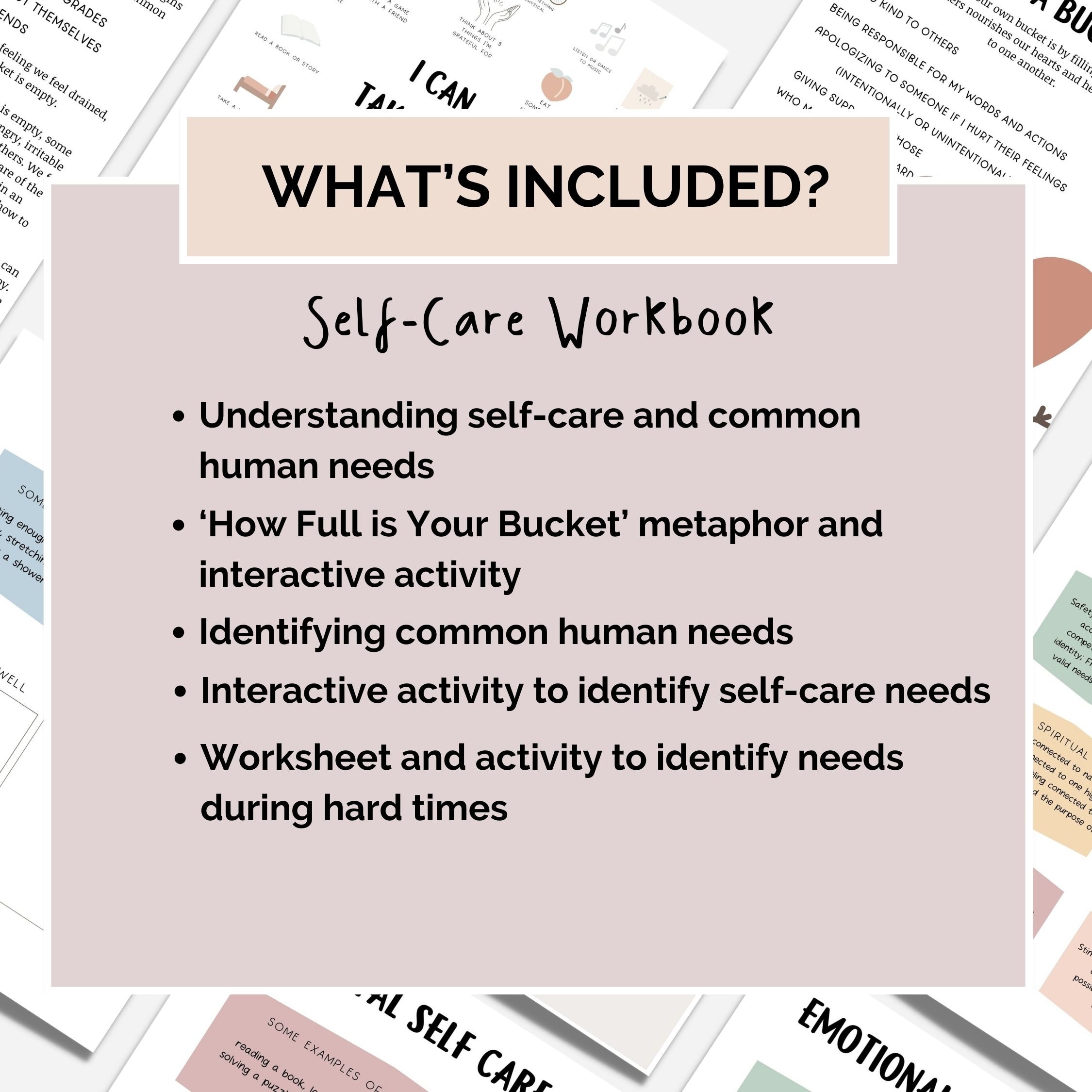 Self-care Printable Workbook for Kids, Social Emotional Learning for ...