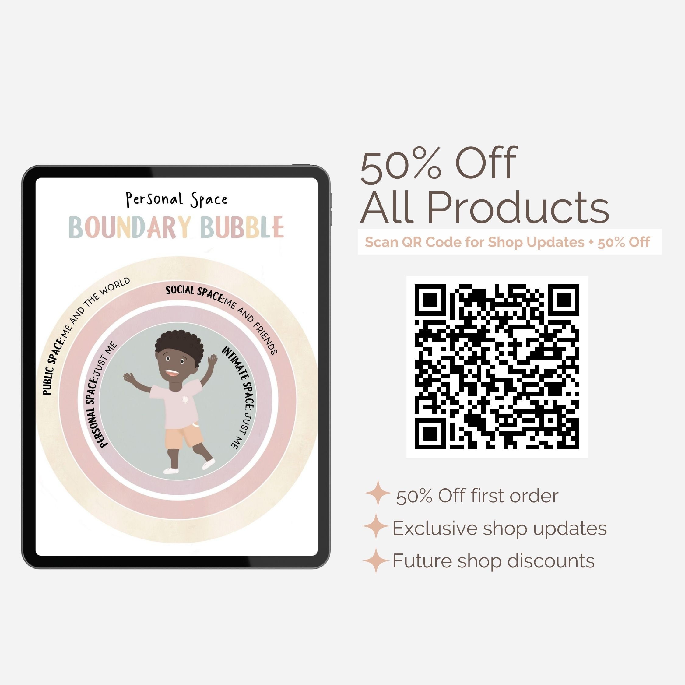 Boundaries Bubble Poster for Kids, Children's Therapy Worksheet ...