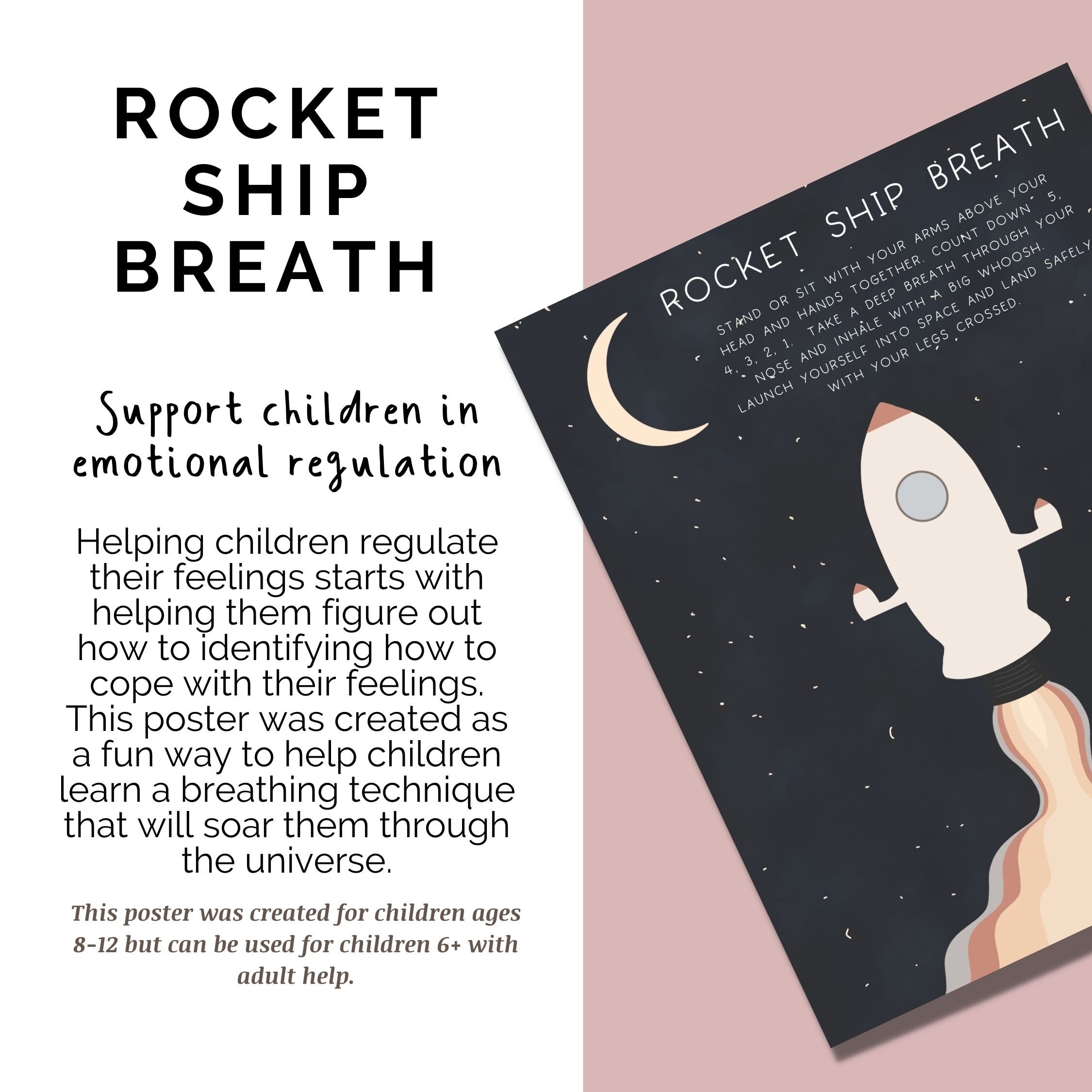 Calm Corner Poster, Breathing Techniques Poster for Kids, Calming ...